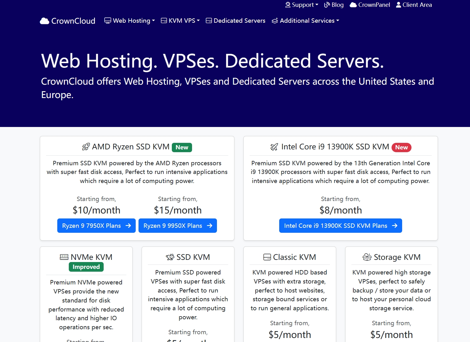 crowncloud：洛杉矶VPS,$5/月,4C2G2T@1G,适合做站